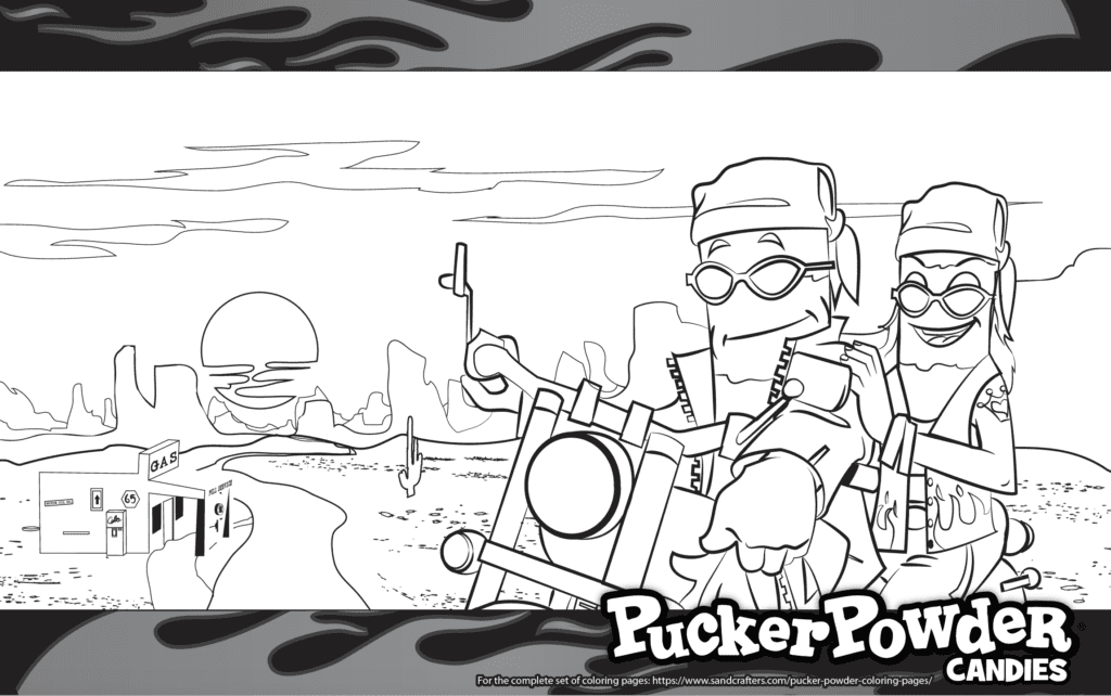 Pucker Powder Coloring Pages - SandCrafters™