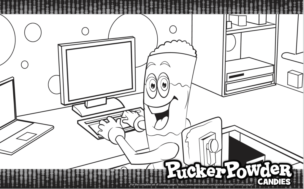 Pucker Powder Coloring Pages - SandCrafters™